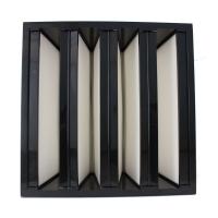 China V Bank Compact Air Filter Fiberglass Media F7 F8 F9 592x592x292mm for HVAC Ventilation Systems for sale