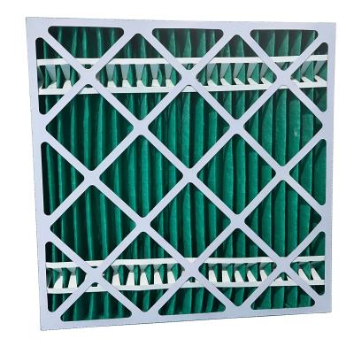 China MERV 8 Pleated AC Furnace Air Filter 3400 m3/h Cardboard Frame Panel for AHU HVAC for sale