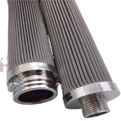 China Stainless Steel Sintered Filter Cartridge 20 inch 1um to 100um Pleated Candle Filter Element for sale