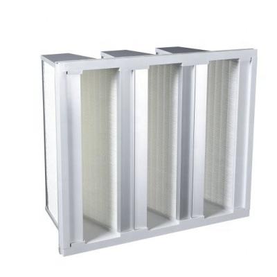 China F9 ABS Frame V-Bank HVAC Air Intake Gas Turbine Filter 595x595x292 mm for sale