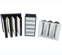 China F8 Merv 13 High Volume Air Filter 4V Bank 592x592x292mm Industrial HVAC for sale