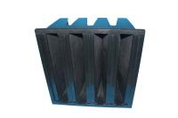 China 4V Activated Carbon V-Bank Air Filter 592x592x292mm High Airflow 2700m3/h for sale