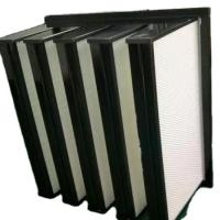 China V-Bank Compact Gas Turbine Air Intake Rigid Bag Filter F7 F8 F9 H13 HVAC AHU 592x592x292mm for sale