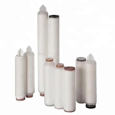 China PP Pleated Filter Cartridge 1um Absolute 226 Spear Fin Chemical Water Filter Element 40 inch for sale