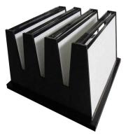 China 99.99% Efficient V-Bank W Type HEPA Chemical Filter 592x592x292mm 2700m3/h for sale