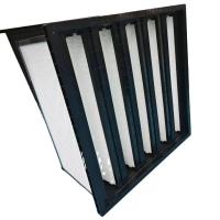 China Gas Turbine Air Intake F9 H13 Mini Pleat Filter 99.9% Efficiency 0.3um 5V Bank 592x592x292mm for sale