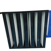 China Gas Turbine Air Intake F9 H13 Mini Pleat Filter 99.9% Efficiency 0.3um 5V Bank 592x592x292mm for sale