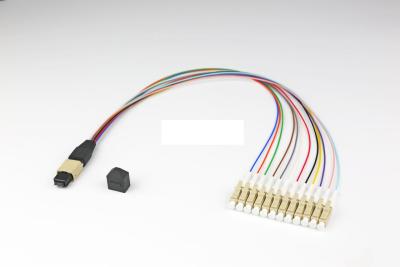China PVC Multimode Fiber Optic Patch Cord 1.5 Meter MPO-LC Connector Type for sale