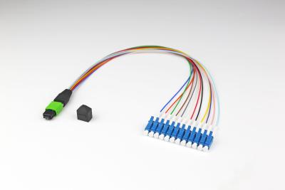 China MPO-LC 12 core Fiber Optic Patch Cord for Active device termination for sale