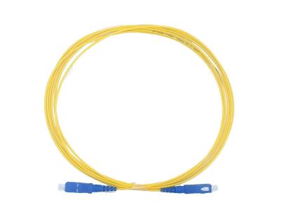 China SC-SC short boots SM 9/125 SX 2.0mm 3M Optical Fiber Patch Cord for FTTH for sale