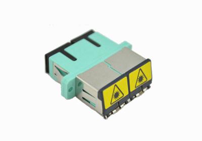 China High Quality SC/PC OM3 Duplex with shutter aqua Optical fiber Adaptor for sale