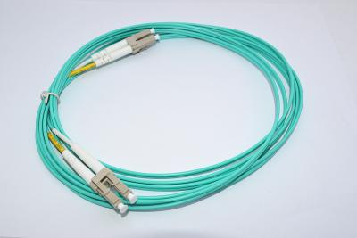 China LC/UPC-LC/UPC Aqua 10 Gigabit duplex fiber optic patch cord for FTTH for sale
