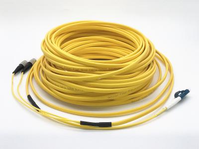 China 30 meters LC to FC Optical 2-fiber Flat Drop Cable Double Sheath for FTTX for sale