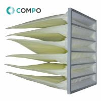 China Galvanized Frame AHU Pocket Air Filter With 1~5μM Filtration Efficiency for sale