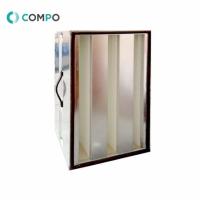 China ABS V Filter Pleated HEPA Air Filter HVAC System With Galvanized Frame for sale