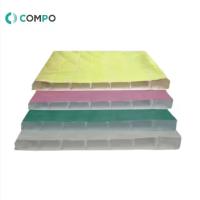 China Medium Efficiency Fiberglass Pocket Filter Media F5 F6 F7 F8 F9 Yellow Pink Green Color for sale