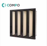 China Cleanroom Solutions Box V Bank Filter 24x24x12 For Gas Turbine Air Inlet Filter for sale
