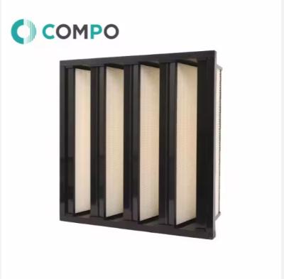 China Cleanroom Solutions Box V Bank Filter 24x24x12 For Gas Turbine Air Inlet Filter for sale