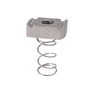 China Heavy industry 304 stainless steel spring nut rectangular t-shaped nut M6M8M10M12 of 316 spring steel fittings c-shaped nut for sale