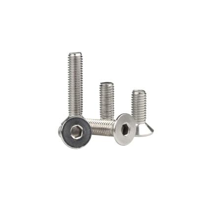 China 304 Stainless Steel Flat Head Hex Socket Screws Furniture Head Hex Socket Screws Chamfering Screws for sale