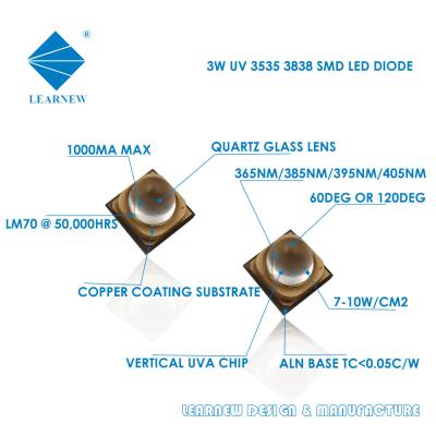 China High Power 3535 395nm 405nm SMD LED Chip 3.0V-3.6V For Photosensitive Curing for sale