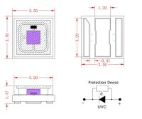 China Medical UV UVC SMD LED Chip 3535 100mA 150mA For Hospital ICU Water / Air Purifier for sale