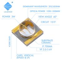 China 3535 3W 365nm 385nm 405nm 395nm UVA LED Chips ALN Coppering ALN Coppering for sale