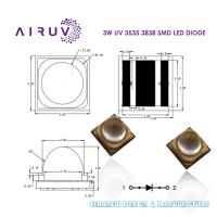China UVA UVB UVC UV LED Chips 365nm 385nm 395nm 3535 3838 6868 2828 1616 UV LED for sale