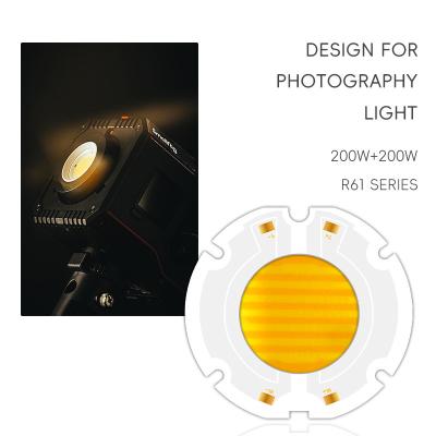 China High Power 200W R61 60X60MM 34MM LED COB Chip Bi Color Flip Chip for Stage Light CCT 620nm/460nm for sale