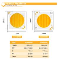 China 50W+50W Dimmable COB 2700k+6500k Chip 28*28mm 1400mA Ra95 High Power LED Diode for Downlight/wash Lights for sale