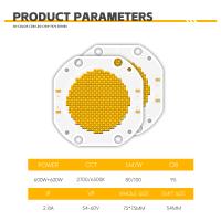 China Dual CCT COB LED Chip High Power 60V Bi-Color 600W+600W 3000lm 1W 2700K/6500K Color Temperature 95Ra 75*75 for sale