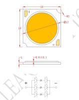 China Bridgelux LED COB Chip with Ra97 Ra98 High Color Rendering and 140 lm/w Efficiency for Professional Lighting for sale