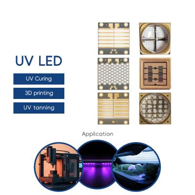 China High Power UV LED Chip with 365nm 385nm 395nm Wavelength for 3D Printer UV Curing and 10000 Working Hours with 2-Year Warranty for sale