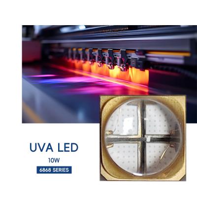 China Wholesale UVA LED SMD6868 365nm Purple Light 10W LED Chip for UV Curing Machine Ink Printing and Plant Grow Light  UV Curing for sale