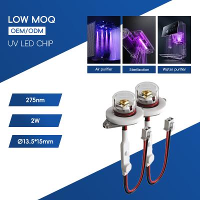 China DC12V/DC24V Latest Factory OEM LED Modules 40mA IP68 Waterproof UVC 275nm 6-10mW Home Office Air Water Purify UV Emitting Color for sale