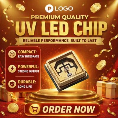 China High Reliability UV LED Chips (Ingan Material) for Sterilization/Curing/Sensing Customizable Wavelengths 70 Lm/W 90 CRI 0.5W for sale