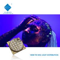 China UV COB 385nm 405nm 100w LED Chip With R15mm Lighting Area Sphere Lens for sale