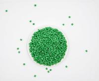 China Marine Recycled Pet Granules Green Plastic Resin Pellet For Artificial Grass for sale
