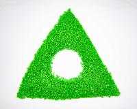 China Bottle Making Recycled PET Resin Green GRS Certified RPET Chips For Fiber for sale