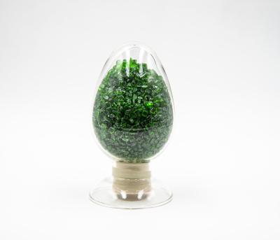 China Green Recycled PET Bottle Chip Ash Content 0.02% IV0.77 Injection Grade for sale