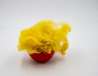 China Yellow 100% Recycled PET Polyester Staple Yarn Fiber for sale