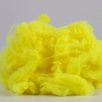China Yellow 100% Recycled PET Polyester Staple Yarn Fiber for sale