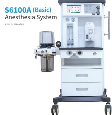 China S6100A Anesthesia Machine 7 TFT LCD Screen Ventilator 20-1500mL Tidal Volume ICU for sale