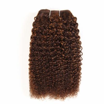 China Pre-Colored Mixed Brown Human Hair Brazilian Hair Weave Afro Kinky Wave  Hair Extensions P4/30 for sale