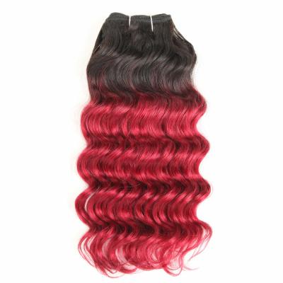 China Pre-Colored 1B/Burg Deep Wave Brazilian Hair 100% Human Hair Bundles Remy Hair Weave for sale