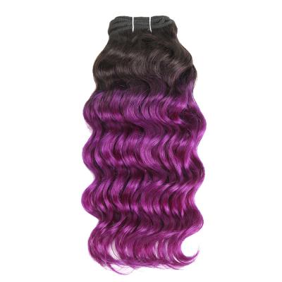 China Pre-Colored 1B/Purple Deep Wave Brazilian Hair 100% Human Hair Bundles Remy Hair Weave for sale