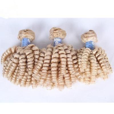 China Blonde Aunty Funmi Human Hair Extensions  #613 Platinum Blonde Virgin Russian Romance Curls Funmi Human Hair Weave for sale