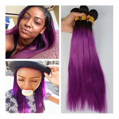 China Brazilian Blonde 1B/purple Straight Hair 100%Human Hair Weaving Remy Hair for sale