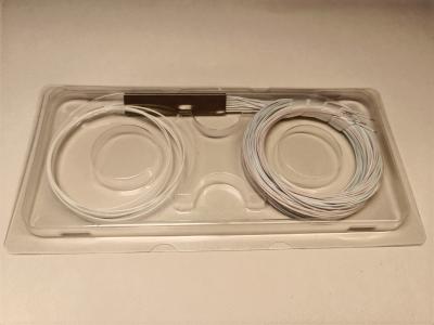 China Bare 1x8 PLC Splitter Mini Tube 250um 0.9mm White Color Transparency 1m 1.5m for sale