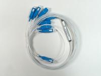 China SCUPC PLC Mini Steel Tube Fiber Optical Splitter 8 Way White Color for sale